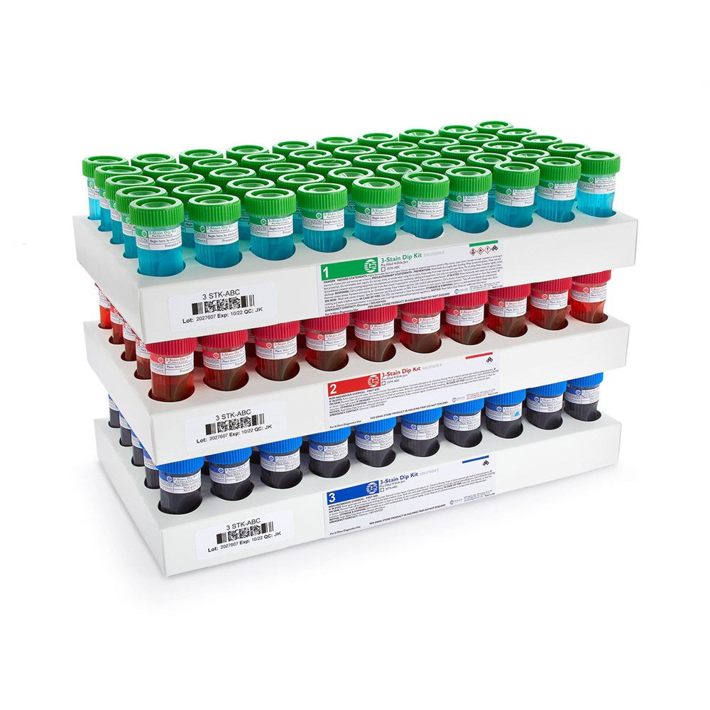 3 Stain - 4 Slide Jar Kit | | Rankin Biomedical